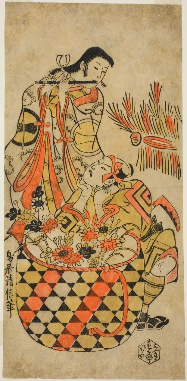 Les Acteurs Ichikawa Danjuro II et Ichikawa Monnosuke I