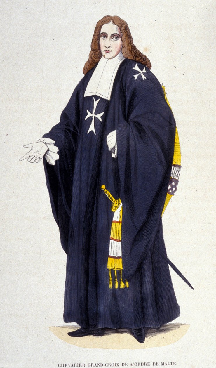 Grand Chevalier - Croix de l'Ordre de Malte gravure du XIXe siècle