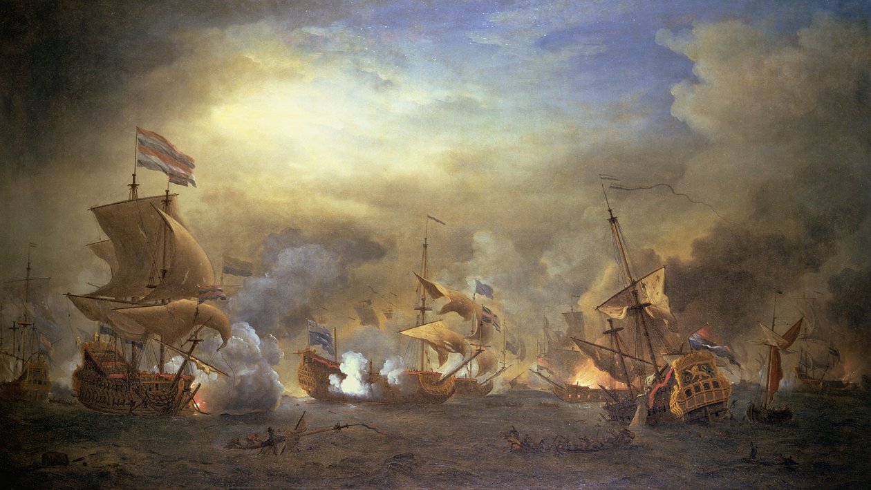 La Bataille du Texel, Kijkduin, 1673 | Estampe d'art