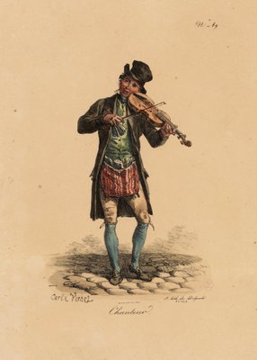 Chanteur de rue des Cris de Paris | Carle Vernet