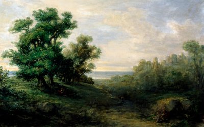 Paysage, par Giovanni Carnovali ou Carnevali dit Piccio (1804-1873)