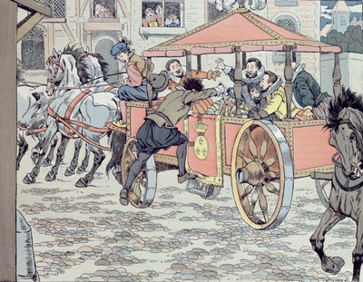 Assassinat d&Henri IV par François Ravaillac rue de la Ferronerie le 14 ...