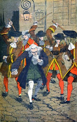 Le Chevalier de Rohan fait bastonner Voltaire par ses gens