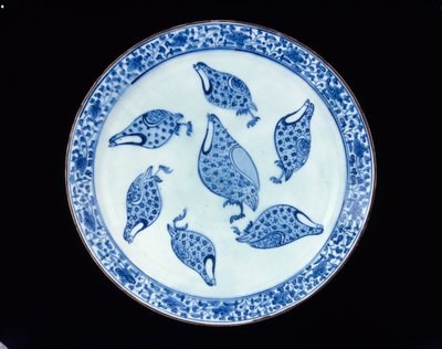 Partridge Dish, Iran, période safavide, 18ème siècle (pâte de pierre ...