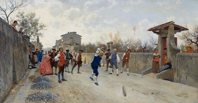 Jeu de la ruzzola | Raffaello Sorbi | Estampe d'art