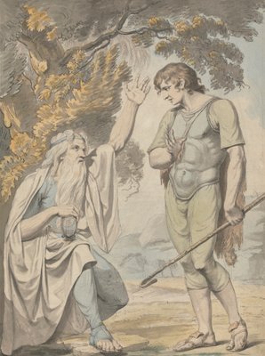 Un barde et un berger | Samuel Woodforde | Estampe d'art