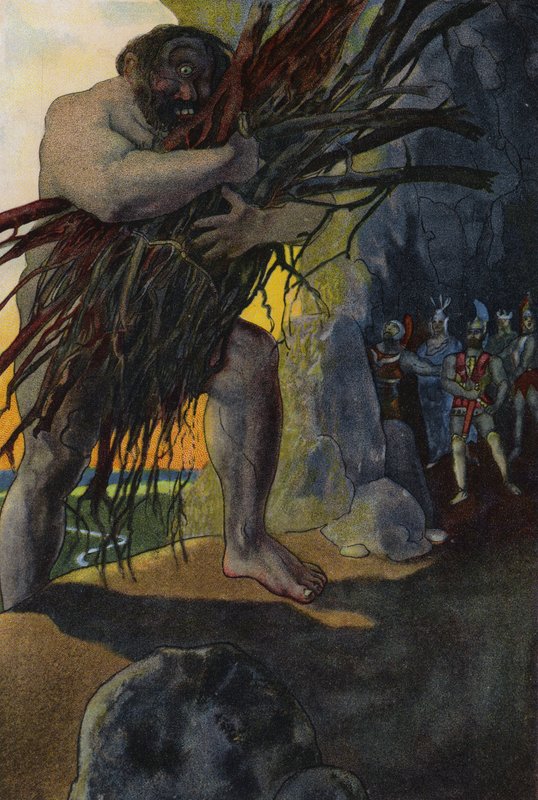 Ulysse et ses compagnons dans la grotte du Cyclope Polyphème