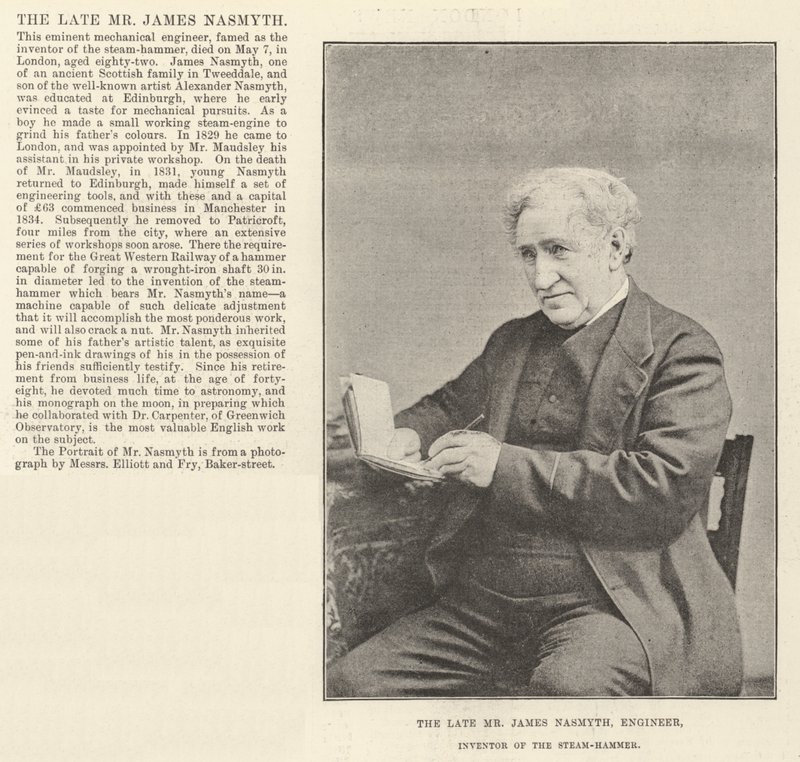 Feu M. James Nasmyth, ingénieur, inventeur du marteau-pilon