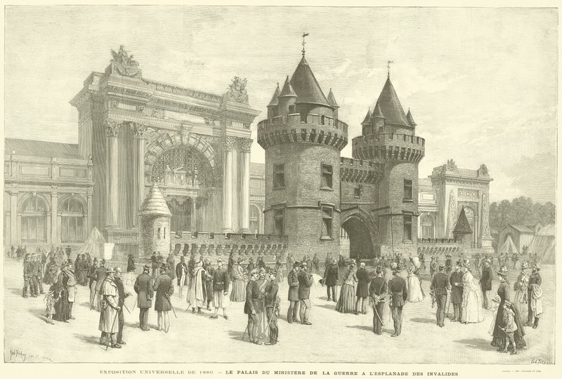 Exposition Universelle de 1889, le Palais du Ministère de la Guerre à l ...