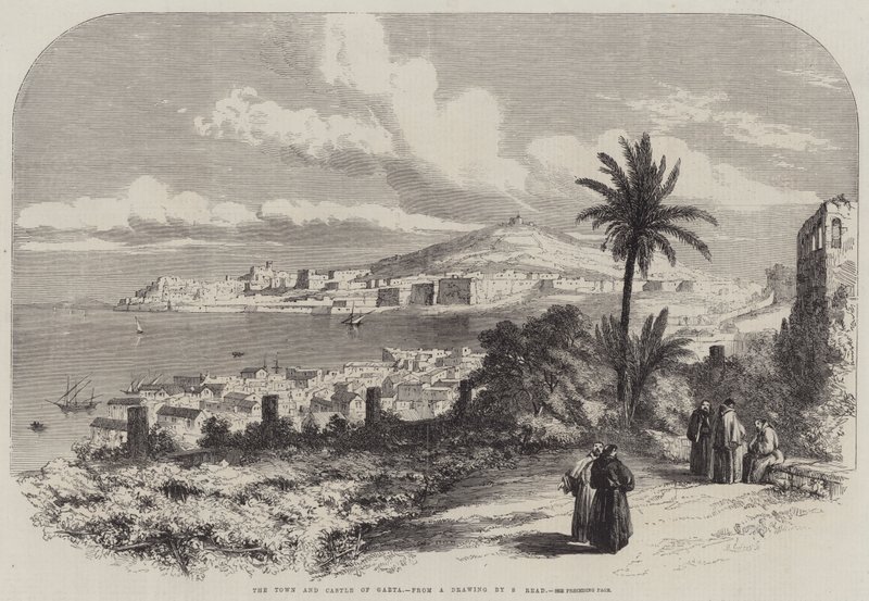 La ville et le château de Gaeta | Samuel Read | Estampe d'art